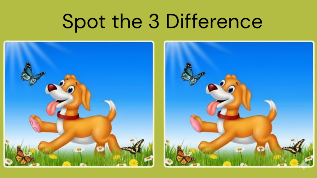 Optical Illusion Spot the Difference: Find 3 Hidden Changes in Dog Image